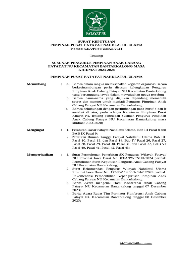 SK FATAYAT bantarkalong | PDF