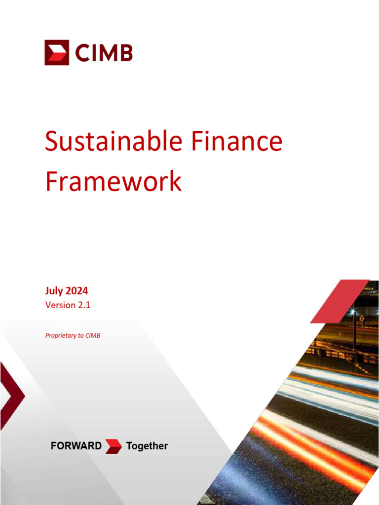 CIMB Sustainable Finance Framework 2024 | PDF | Sustainability | Risk