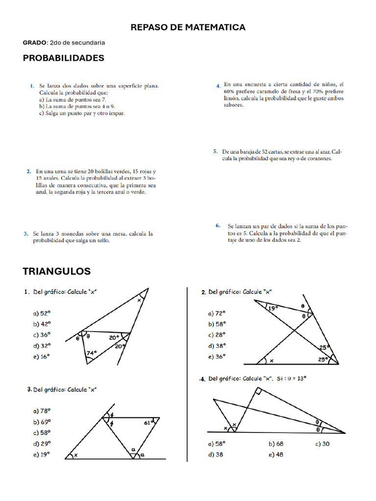 REPASO DE MATEMATICA | PDF