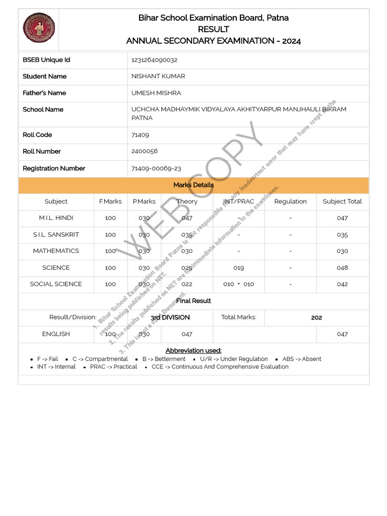 Secondary Annual Result 2024 | PDF | Vocational Education | Secondary ...