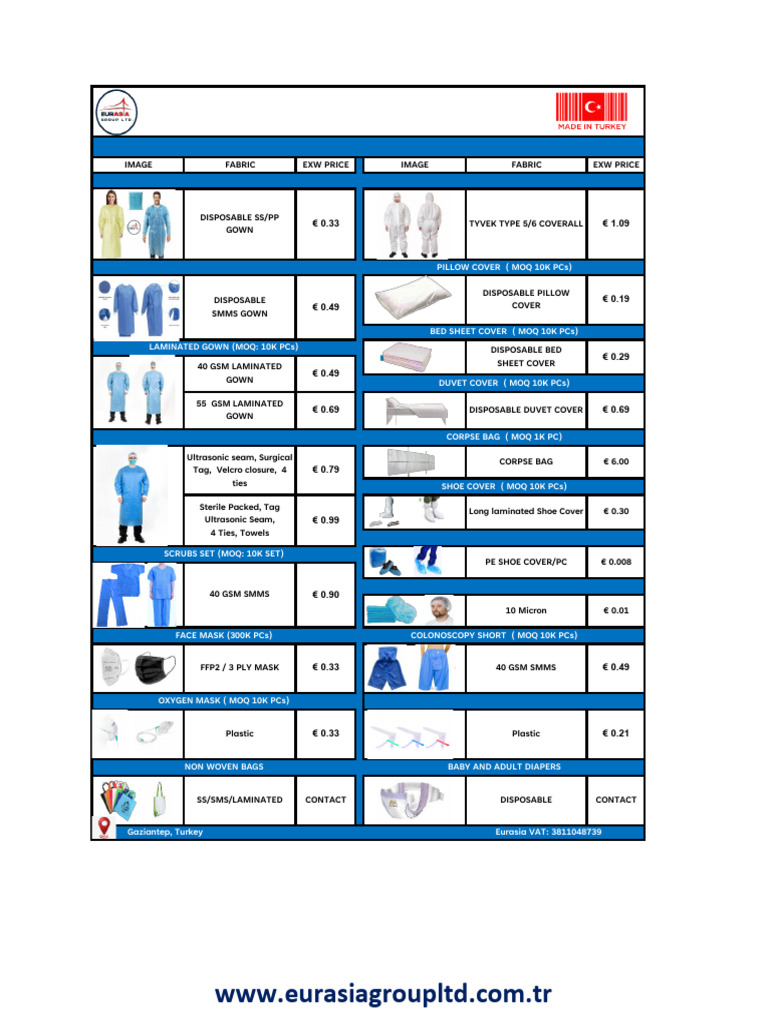 January Price List-2025 | PDF | Materials | Textiles