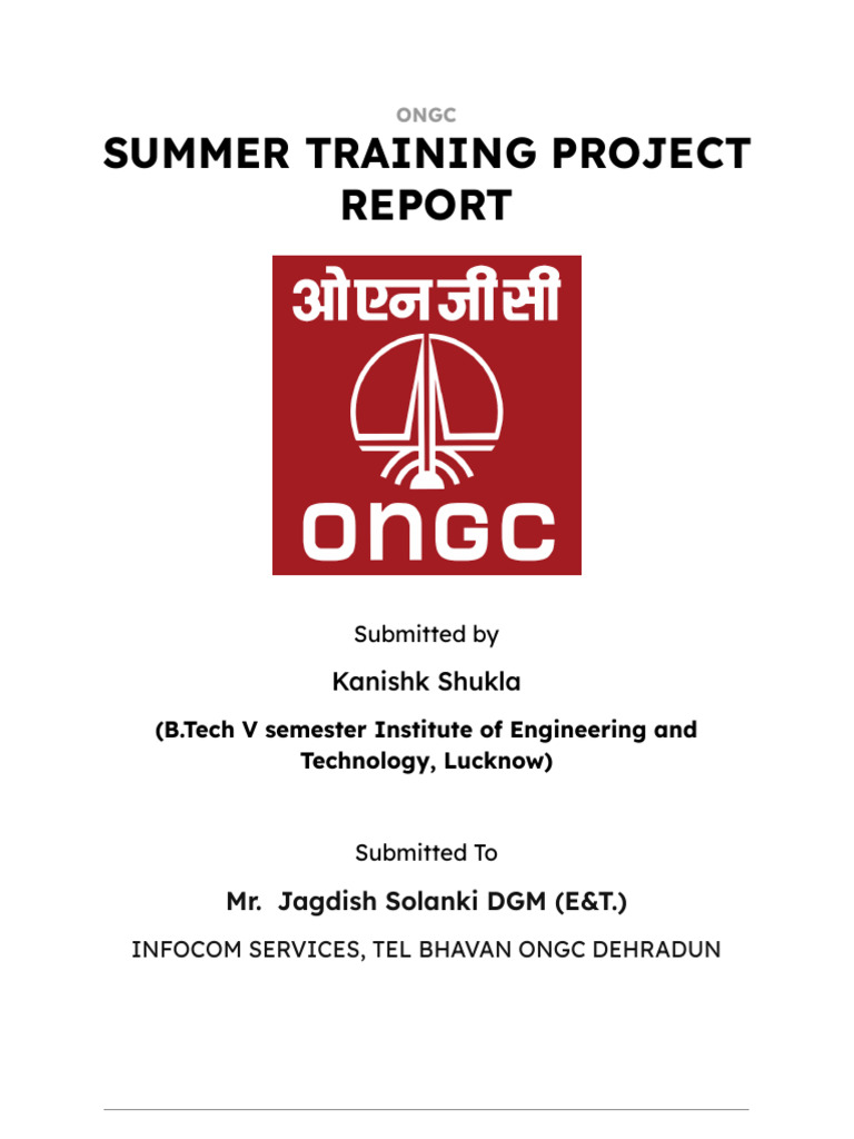 Kanishk Shukla Report Summer Training ONGC | PDF | Reflection Seismology | Transformer