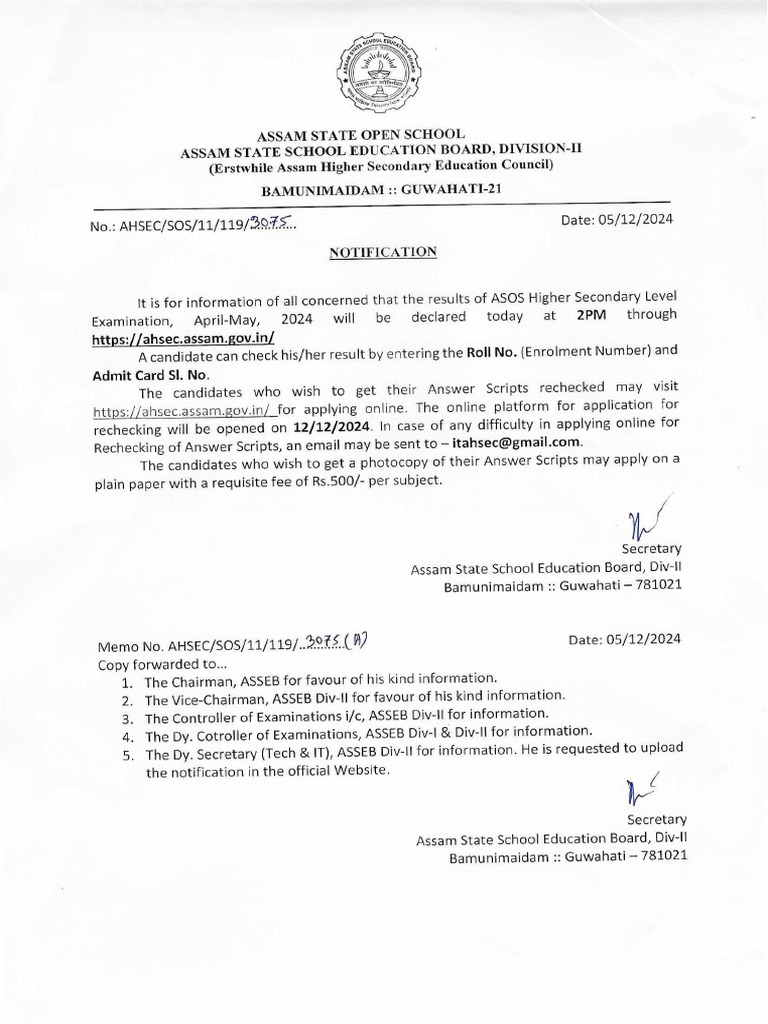 Result Notification | PDF