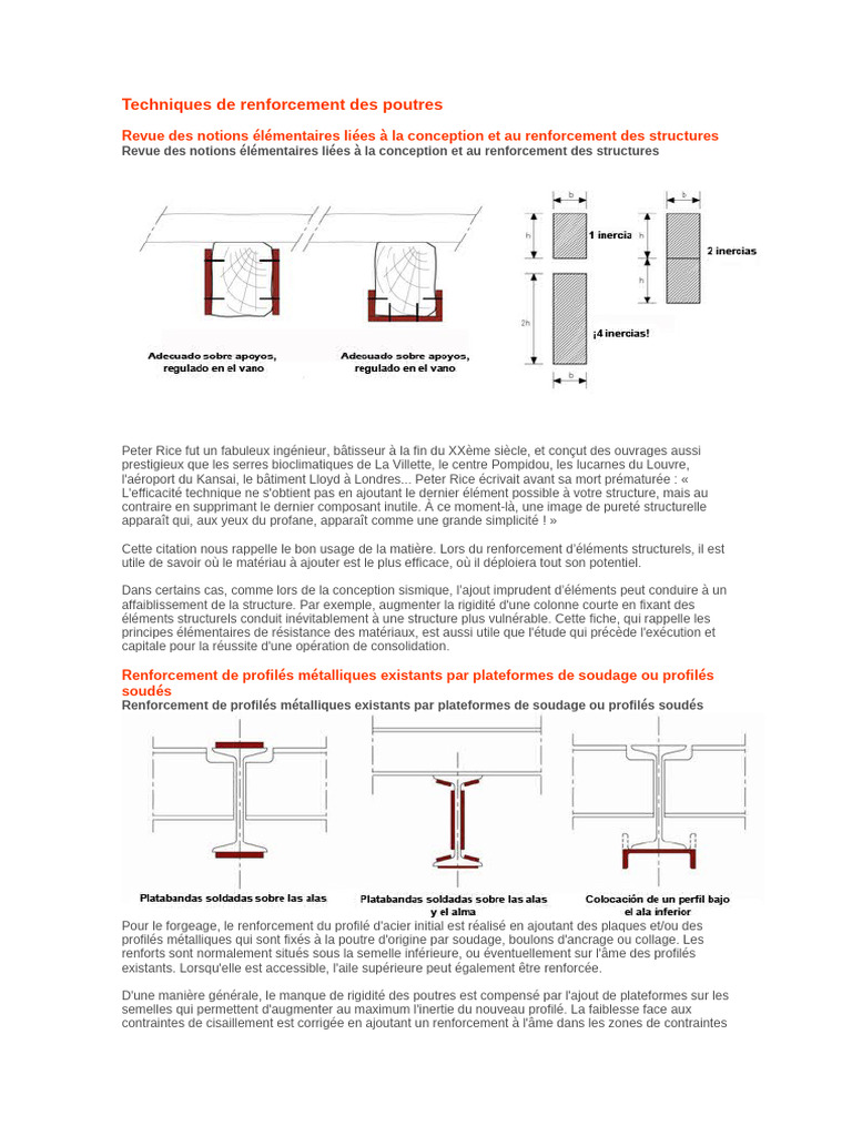 Techniques de renforcement de poutres | PDF | Bois (matériau de construction) | Soudage