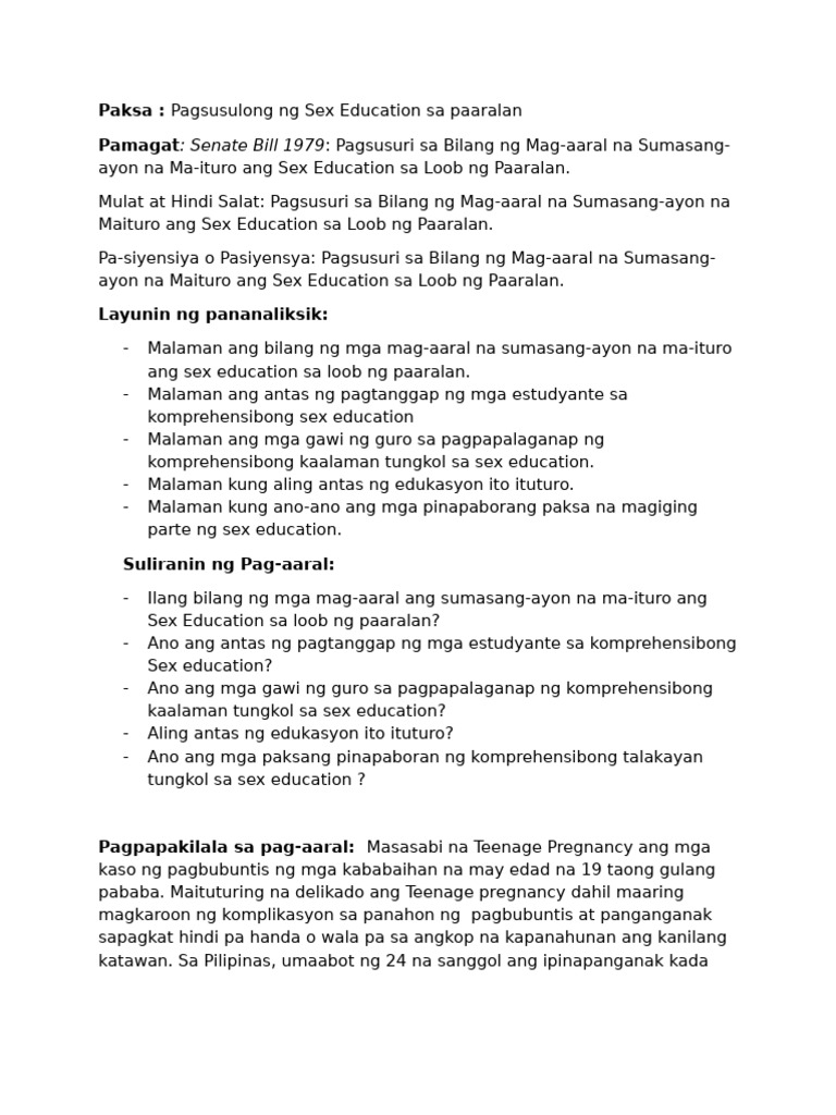 Pananaliksik Sex Educ | PDF