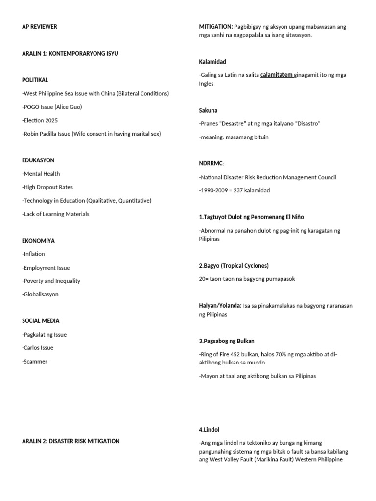 Ap Reviewer - G10 - Q1 | PDF