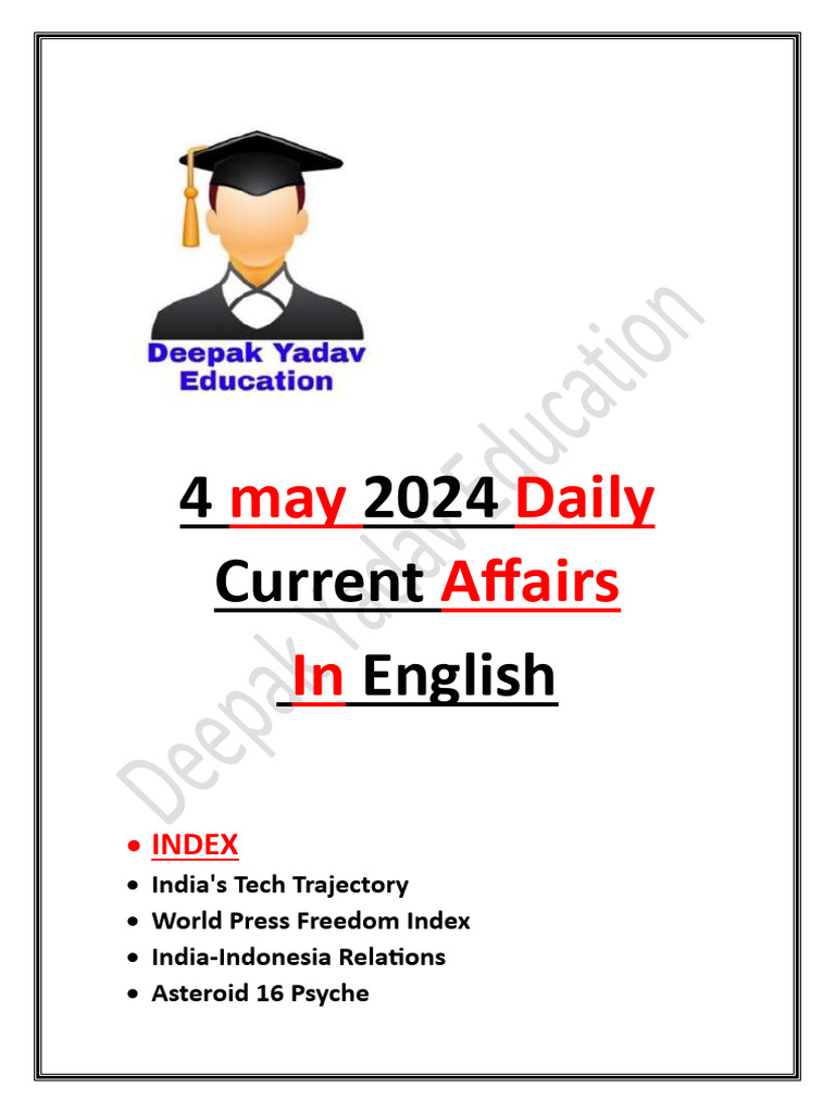 4 May 2024 Daily Current Affairs | PDF | Asteroid | Clean Technology