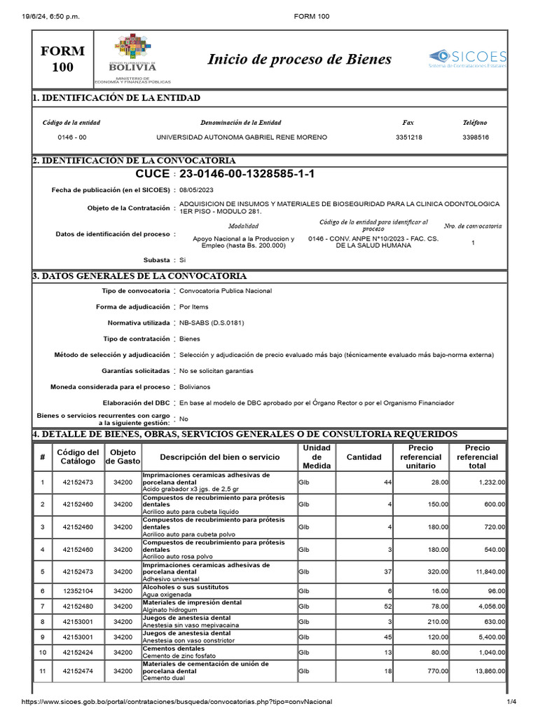 0146-00 formulario 100 | PDF