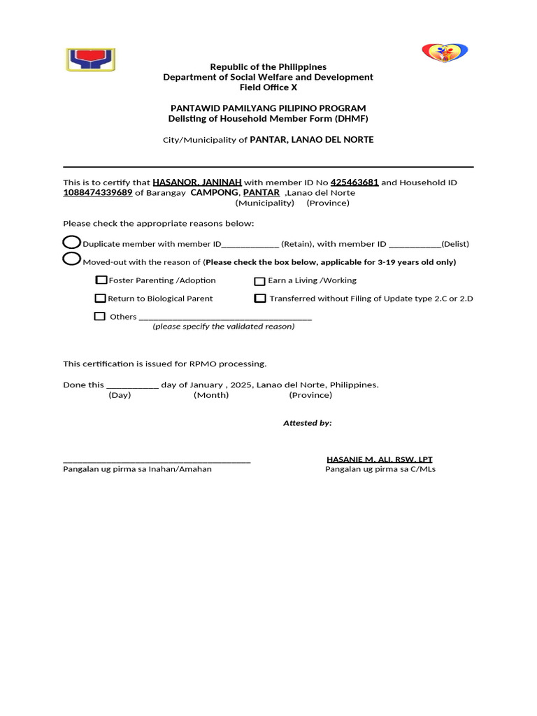 MOVEOUT FORMS FOR NAS BATCH 1 | PDF | Adoption | Human Reproduction