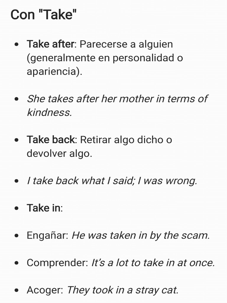 Phrasal Verbs (With Take, Make, Go, Bring, Put) | PDF