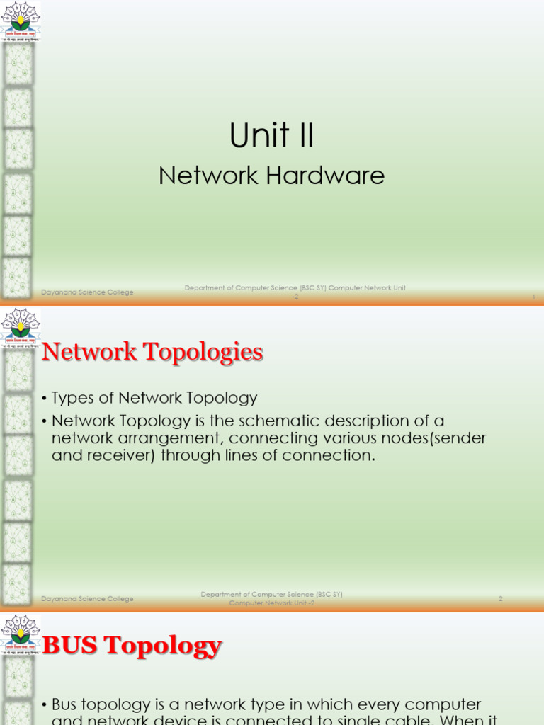 Unit 2-PPT Computer Network | PDF | Network Topology | Computer Network