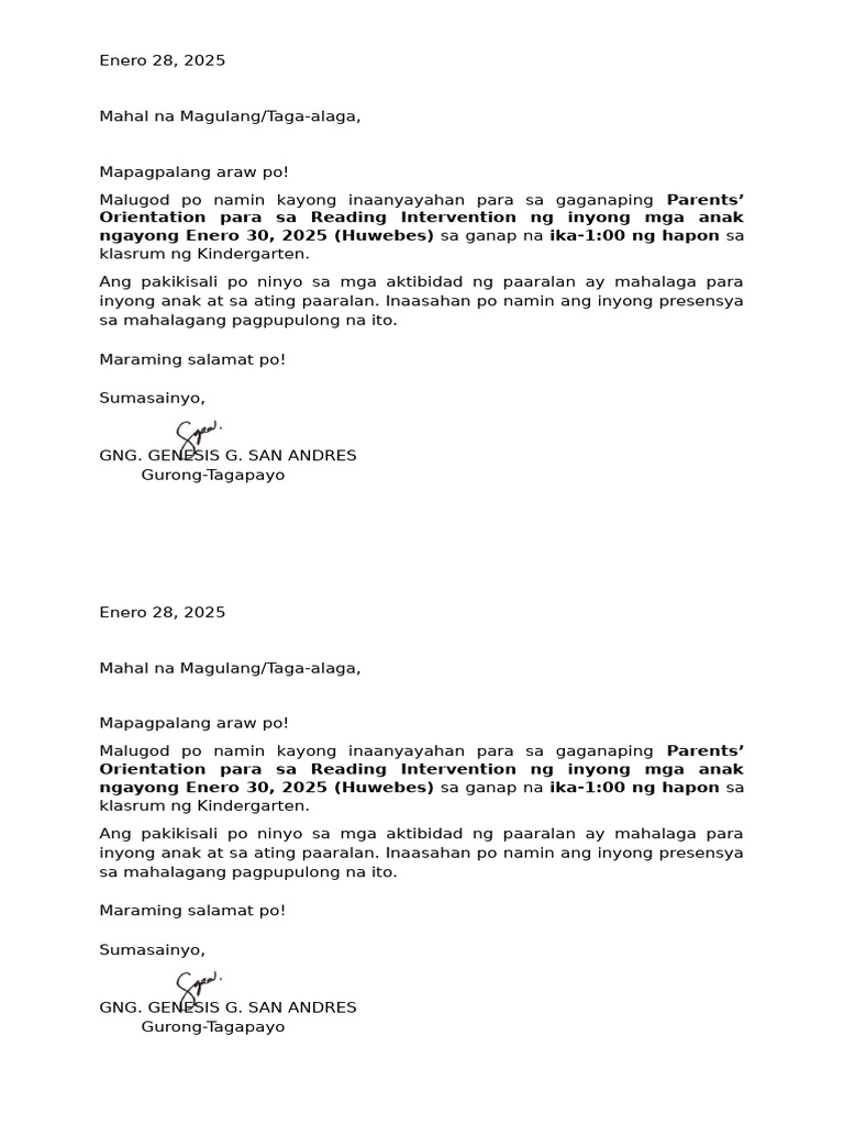 Communication Letter | PDF