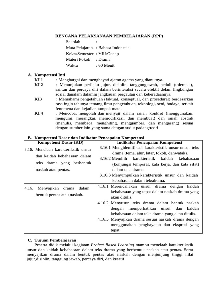 Modul Ajar Teks Drama 8 SMP Bindo | PDF