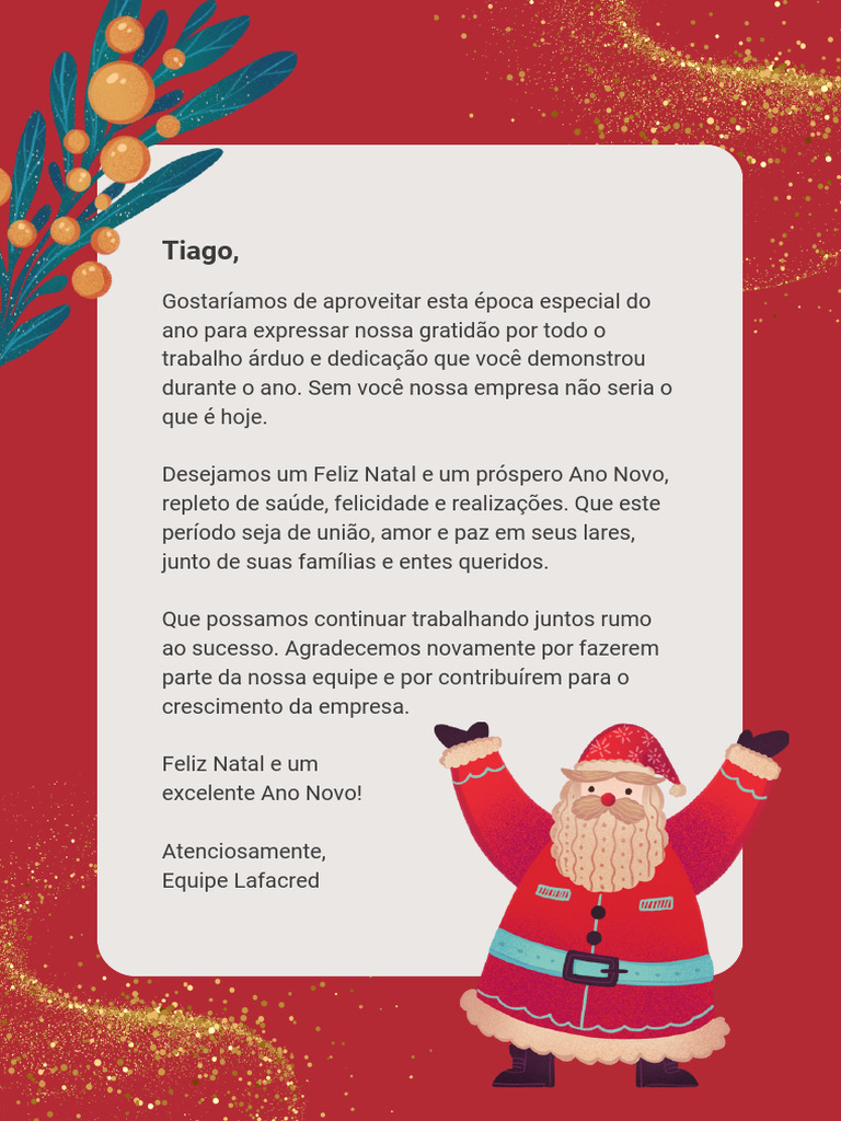 Cópia de Documento A4 carta feliz natal corporativa moderno vermelho.pdf | PDF | Natal
