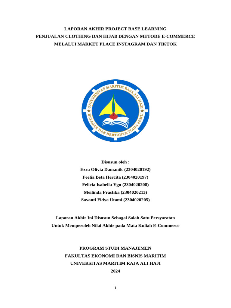 Laporan Akhir Project E-Commerce Kelompok 6 Revisi Lagi | PDF