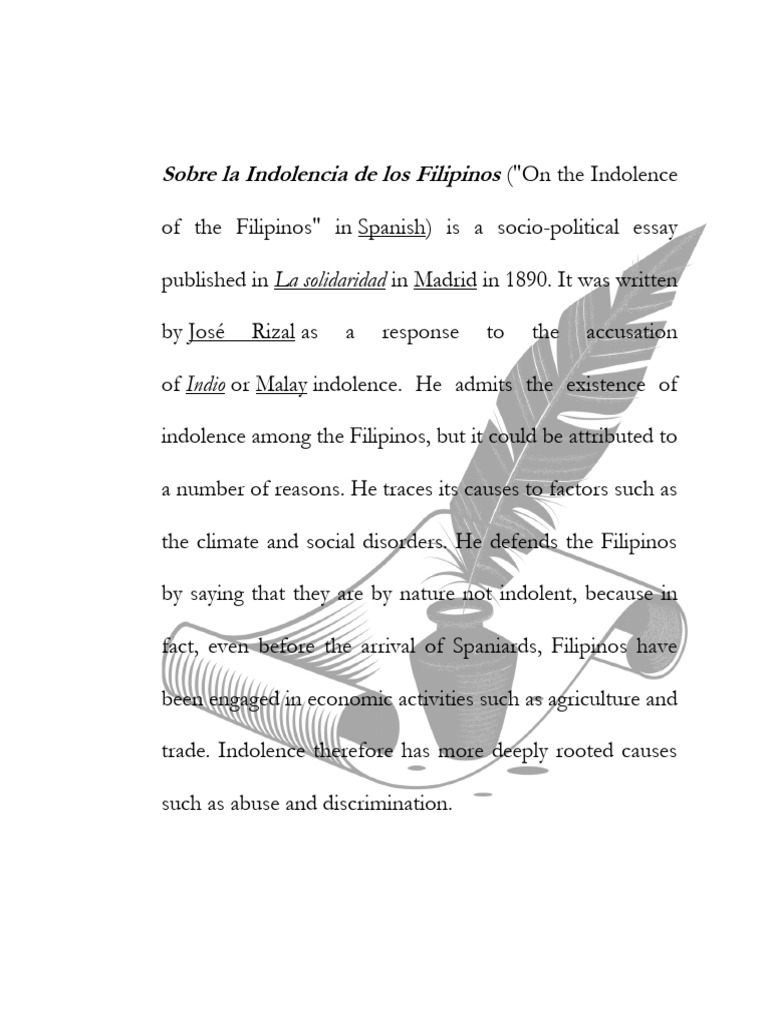 The Indolence Background | PDF