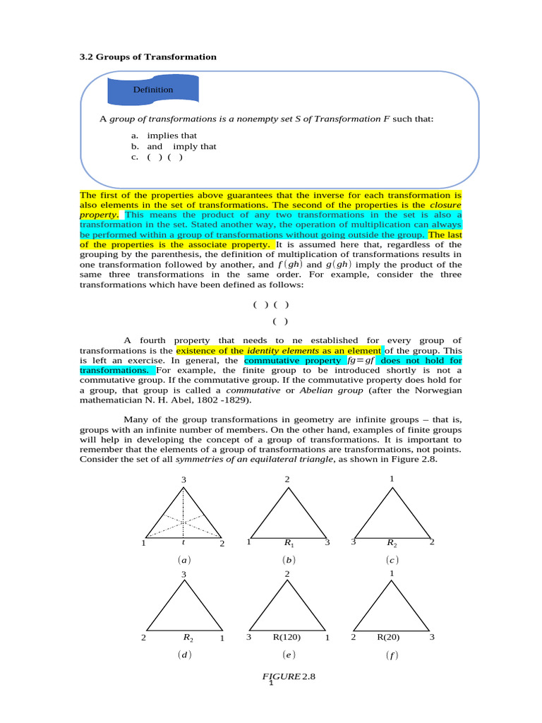 Group Properties of Triangle Transformations | PDF | Group (Mathematics ...
