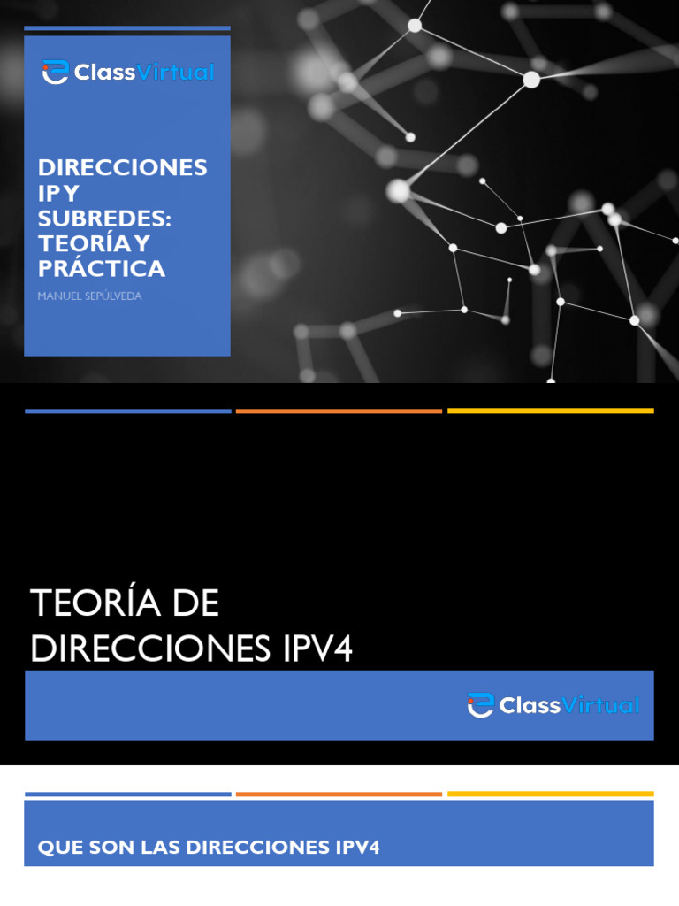 Presentación Teoría de Direcciones IPv4-1 | PDF | Dirección IP | Arquitectura de internet