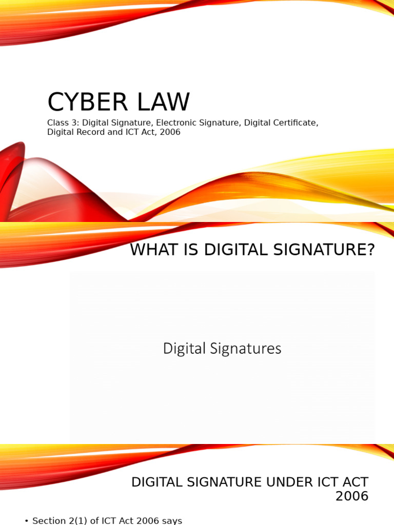 Class 3 Digital Signature and ICT Act 2006 | PDF | Signature | Encryption
