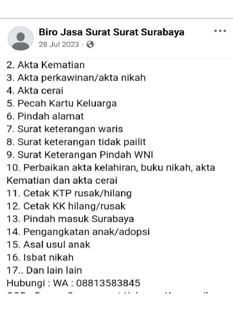 Biro Jasa Surat Surabaya | PDF