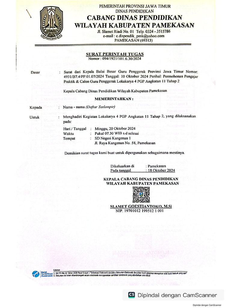 SPT PP Dan CGP Lokakarya 4 PGP Angkatan | PDF