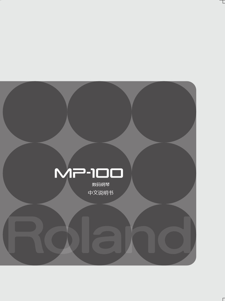 Roland MP 100 中文说明书 | PDF