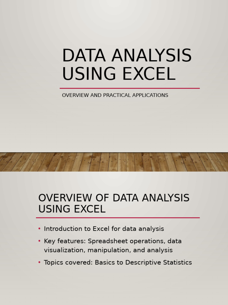3.1 Data - Analysis - Using - Excel | PDF