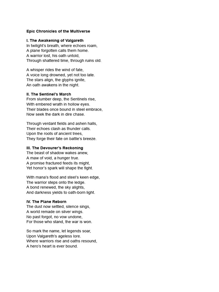 Epic Chronicles of The Multiverse | PDF