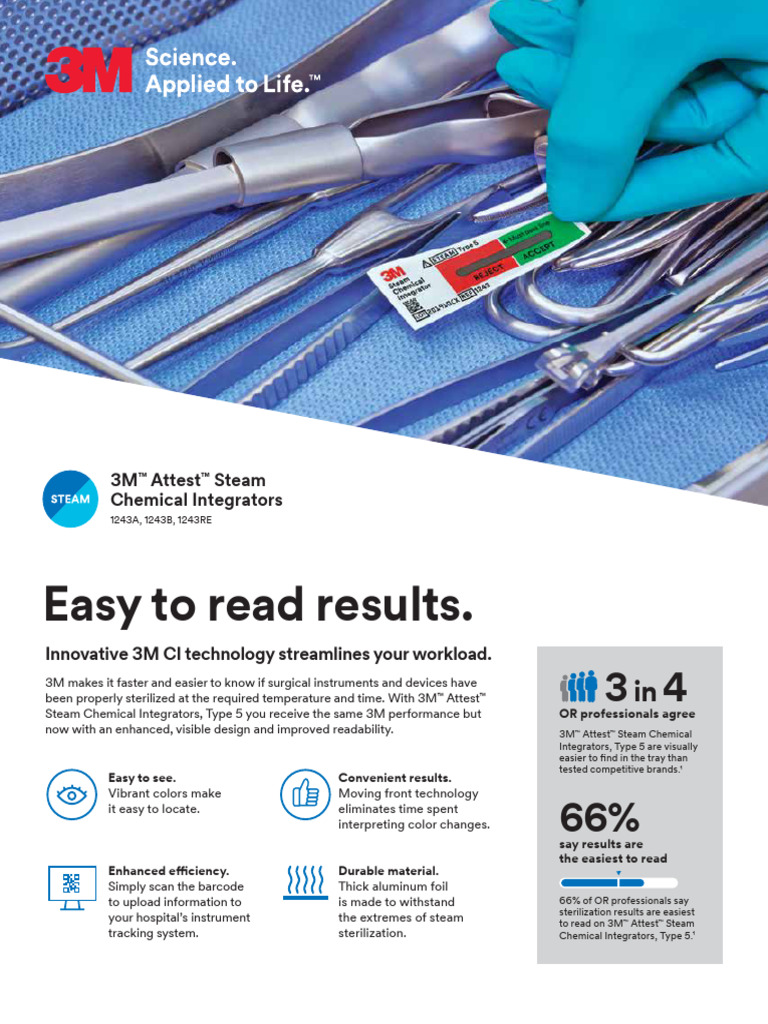 3m Attest Steam Chemical Integrator2 | PDF | Sterilization (Microbiology)