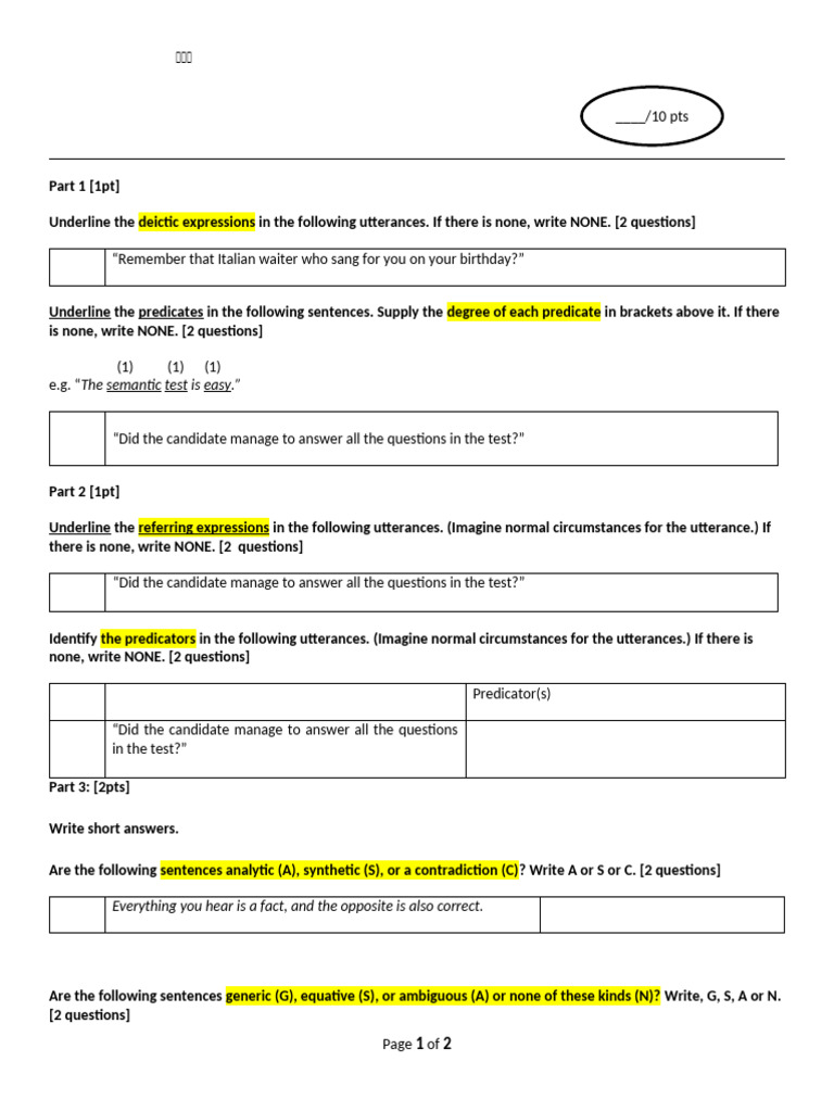 Semantics - final format | PDF | Interpretation (Philosophy) | Grammar