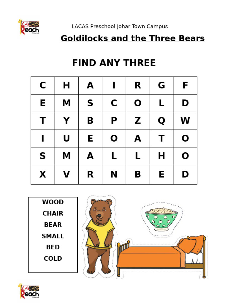 Three Bears and Goldilock Puzzle | PDF