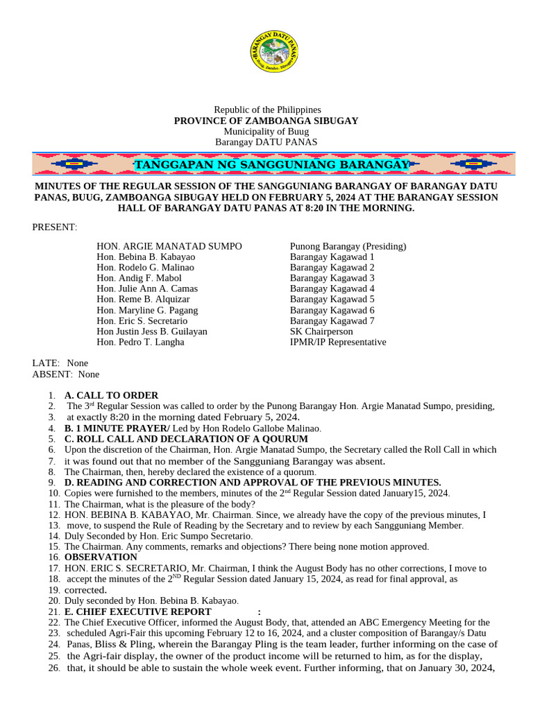 c. 3rd Regular Session 02.09.2024 | PDF | Government