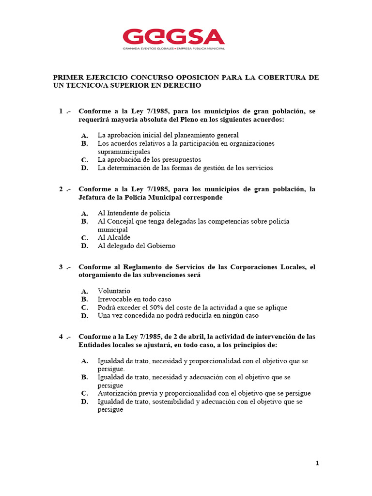 cuestionario-primer-ejercicio-gegsa | PDF | Posesión (Ley) | Propiedad