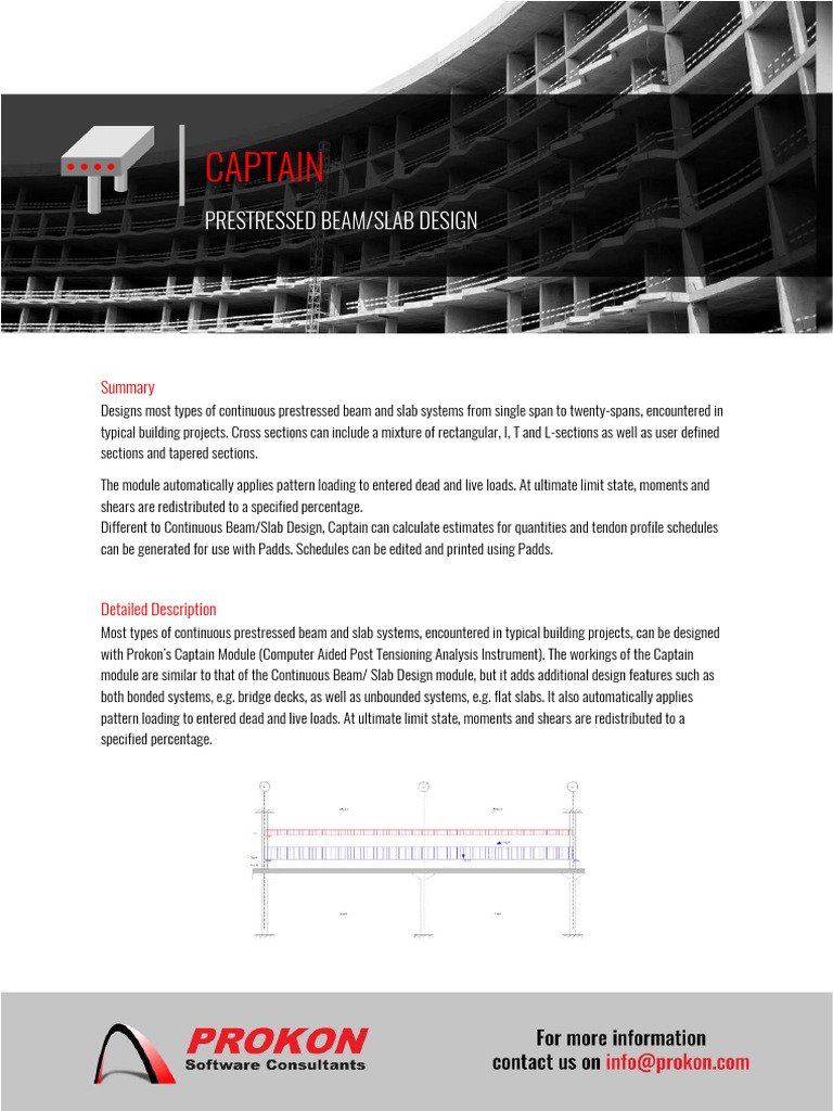 Prokon Product CAPTAIN v1.0 | PDF | Beam (Structure) | Prestressed Concrete