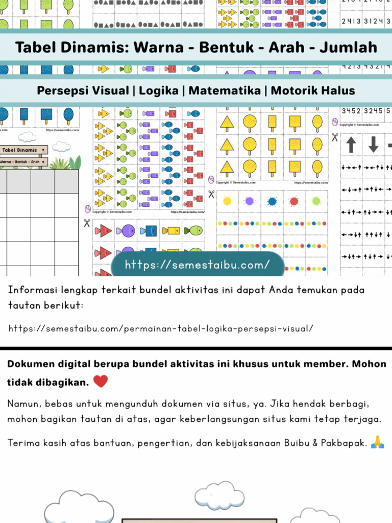 Permainan Logika - Tabel Dinamis 01 - Semestaibu - Khusus Member | PDF