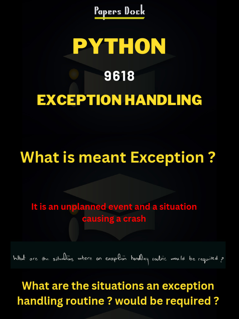 Exception Handling | PDF