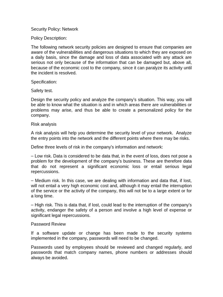 Network Security Policy | PDF | Security | Computer Security