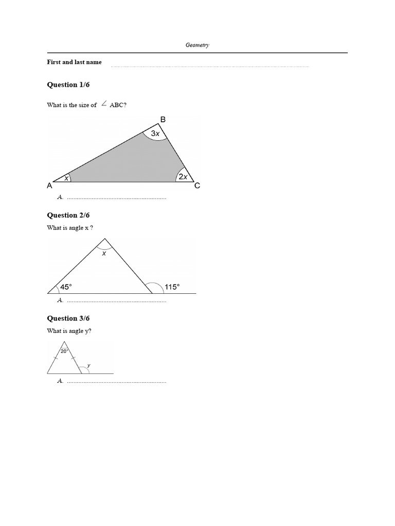 Geometry - questions | PDF