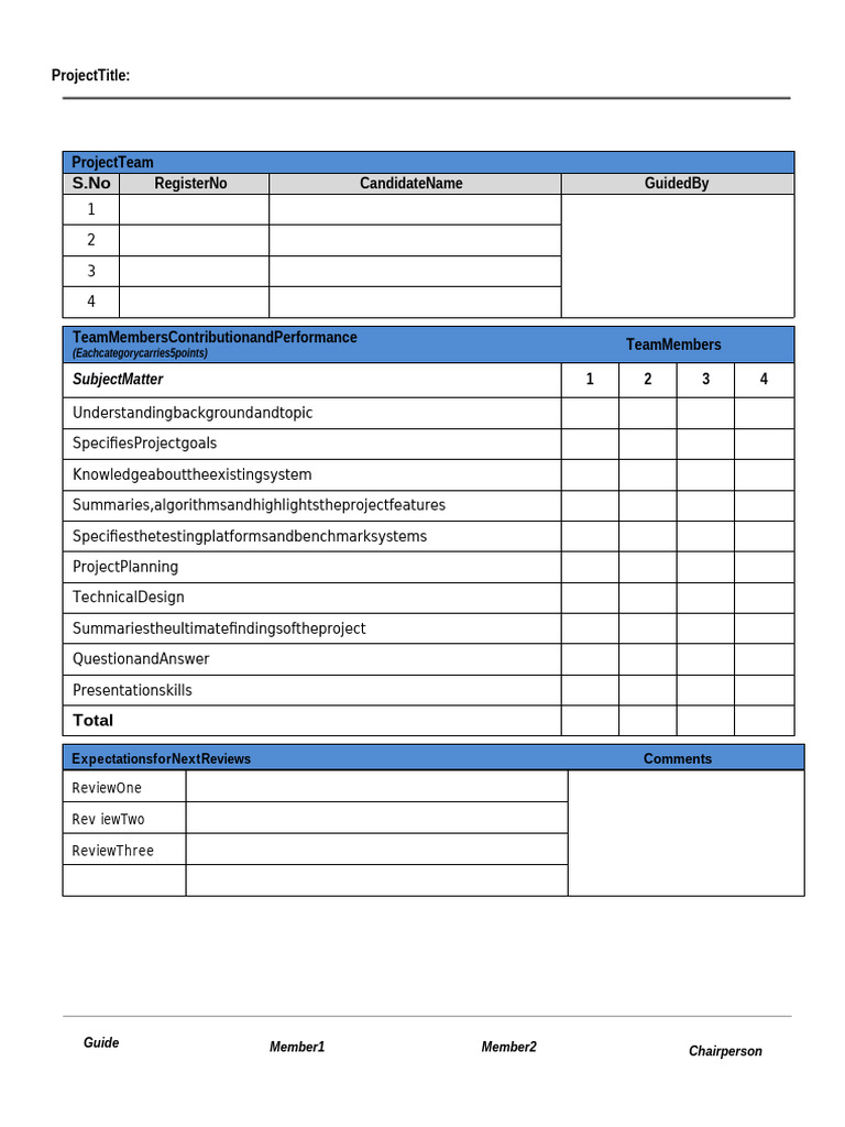 Project Evaluation Format | PDF