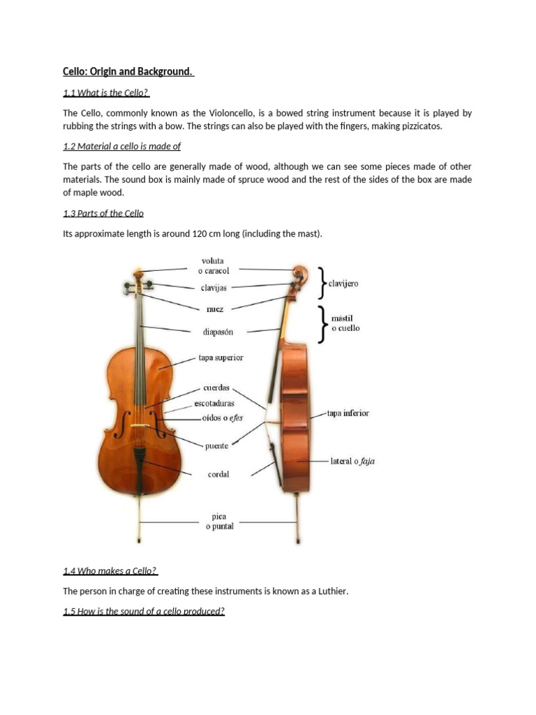 Cello, Origin and History uww | PDF | Cello | Violin