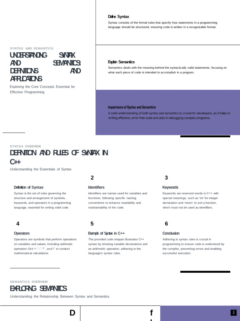 Understanding Syntax and Semanti | PDF | C++ | Computer Programming