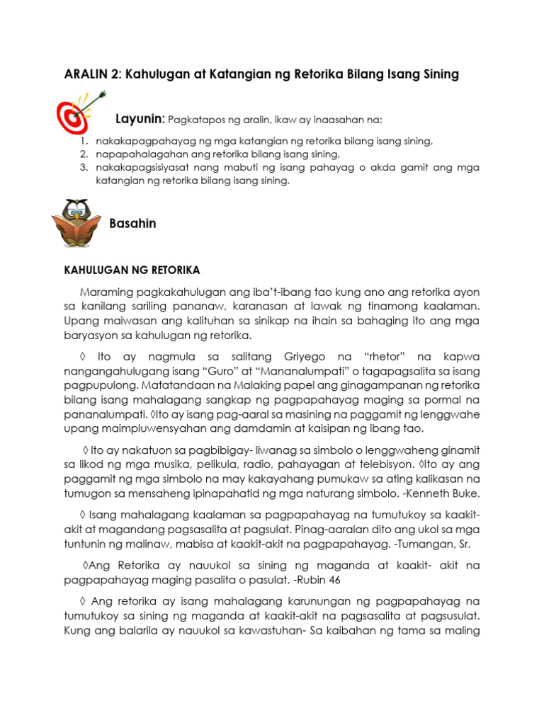 Aralin2 Masining | PDF