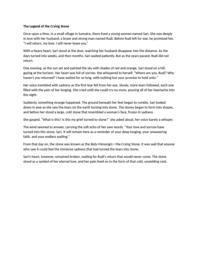 The Legend of The Crying Stone | PDF