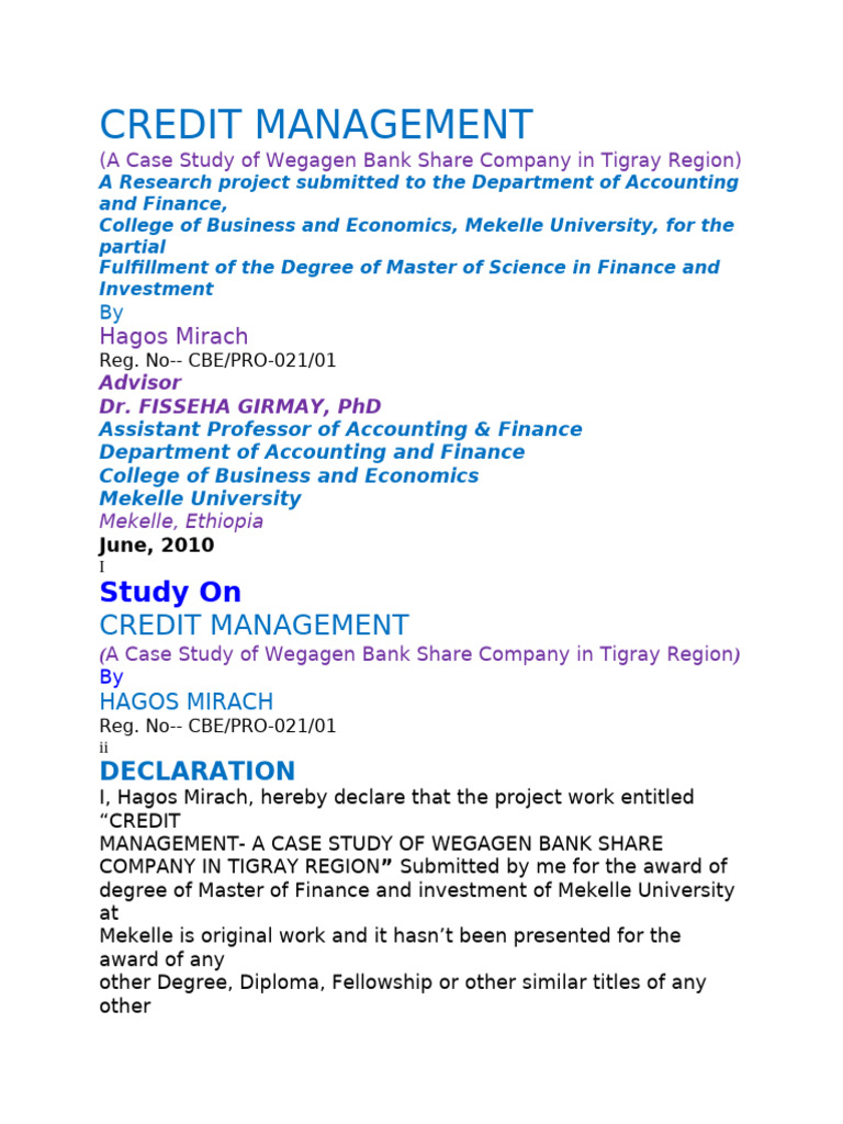 Credit Management | PDF | Credit | Finance & Money Management