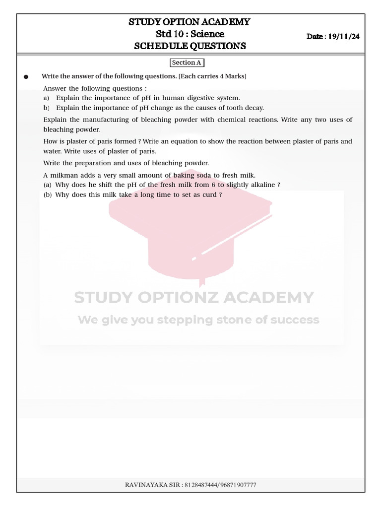 Schedulequestions d19 Nov 2024 | PDF