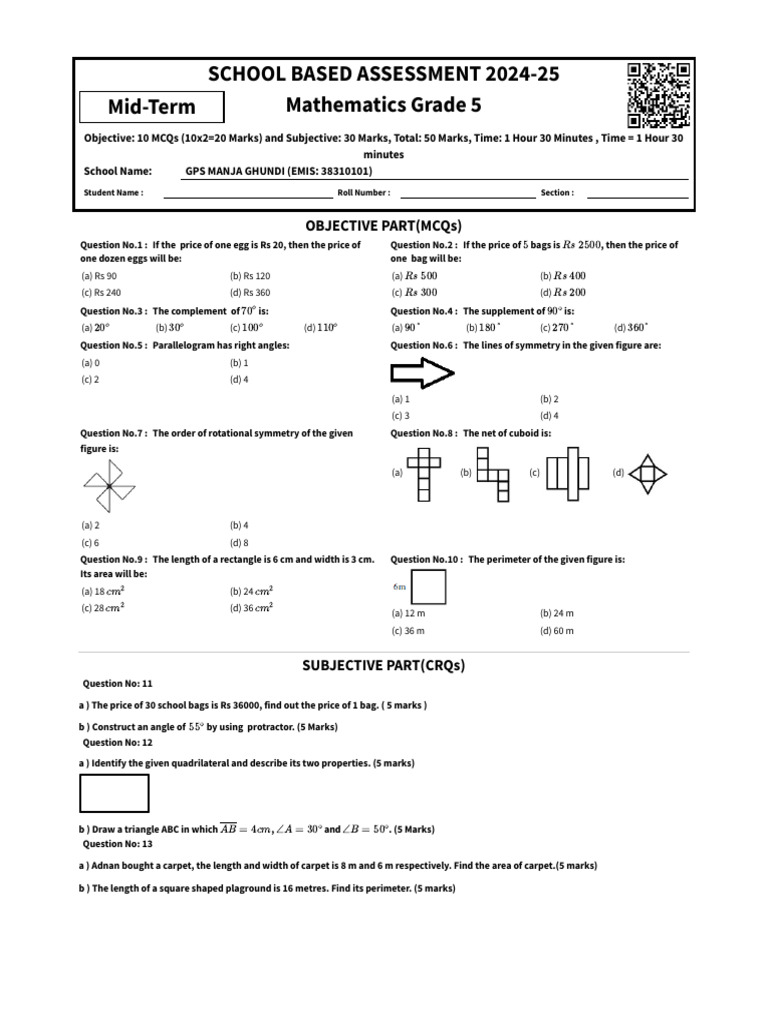 l5 maths | PDF | Area | Geometric Shapes