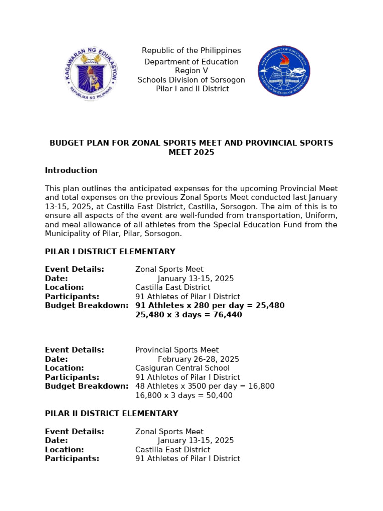 Sports Plan Pilar | PDF