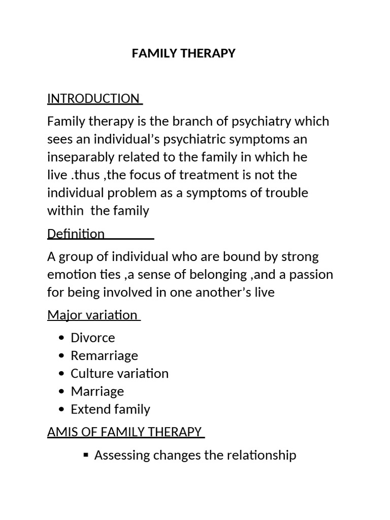 Family Therapy ... | PDF | Mental Disorder | Family Therapy