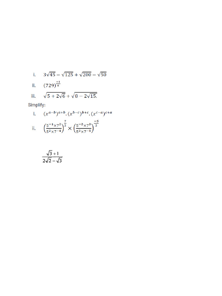 Revision Test - 4 - Number System - Grade 9 | PDF