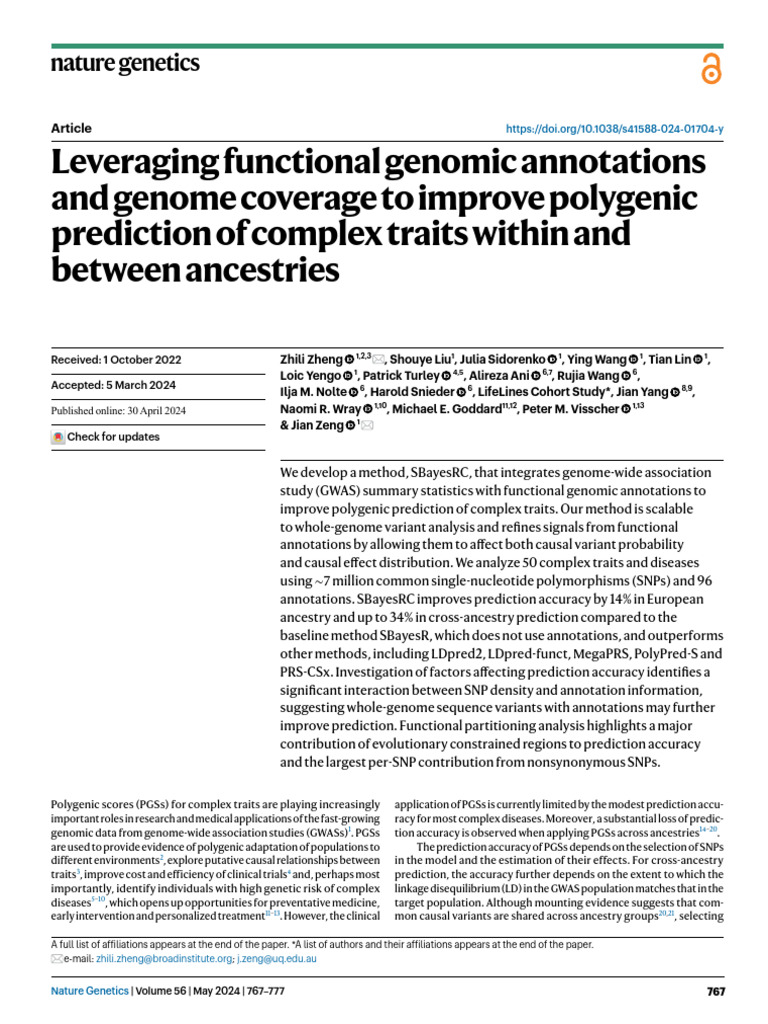 Leveraging Functional Genomic Annotations and Genome Coverage To Improve Polygenic Prediction of ...